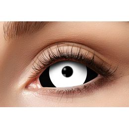 Eyecatcher Jahreslinsen Farbige Sclera Kontaktlinsen weiß schwarz 22 mm