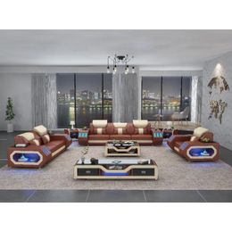 JVmoebel Wohnzimmer-Set, Sofagarnitur Set 3+2+1 Sitzer Couchtisch Sideboard Garnitur Design