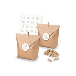 itenga Geschenkpapier itenga SET Geschenktüten Viel Glück (Motiv 122) 24 x Tüten + Klammern