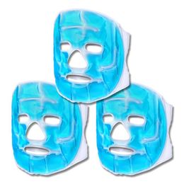Schramm Kühlpad Schramm® 3er Set Kühlmasken Blau Gesichtsmaske Kühlmaske Kühlbrille Augenmaske Gelmaske Schlafmaske Entspannungsmaske Gelbrille Migräne Maske Brille