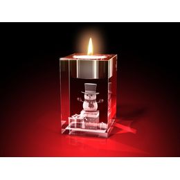 GLASFOTO.COM Teelichthalter Adventsteelichter als 3D-Innengravur in Kristallglas