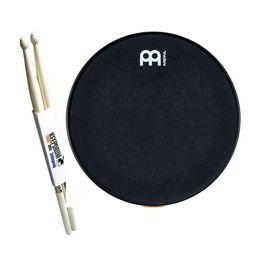 MEINL Percussion Schlagzeug MMP12BK Practice Pad 12 Zoll mit Drumsticks