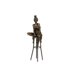 Moritz Dekofigur Bronzefigur Frau auf einem Barhocker