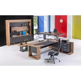 JVmoebel Schreibtisch Schreibtisch Büromöbel Eckschreibtisch Couchtisch Aktenschrank Set (3-St.