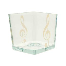 Musikboutique Dekovase, Glas-Vase mit goldenem Violinschlüssel