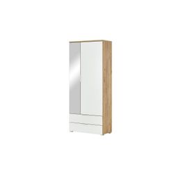 möbelando möbelando Garderobenschrank Telde Garderobenschrank mit zwei Türen (eine breite Tür und eine schmale Tür mit Spiegel