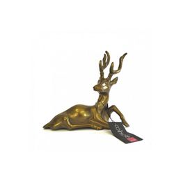 colmore Dekofigur Hirsch Skulptur Gold Deko Metall Weihnachten Winter Luxus Colmore 23 cm