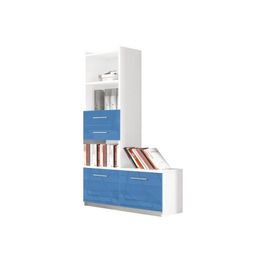 JVmoebel Bücherregal Schrank für Jugendzimmer Bücherschrank Möbel Blaues Regal