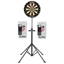 Winmau Dartscheibe Steeldart Set Dartscheibe Winmau Blade 6 + Dartständer + 2 Satz Dartpfeile