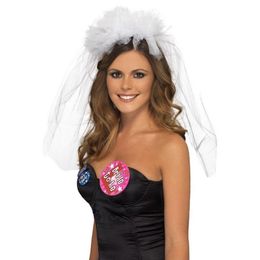 Smiffys Kostüm Brautschleier mit Rüschen