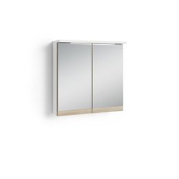 möbelando möbelando Spiegelschrank MARINO (BxHxT: 60x60x20 cm) in weiß mit 2 Türen und Absetzungen in Sonoma