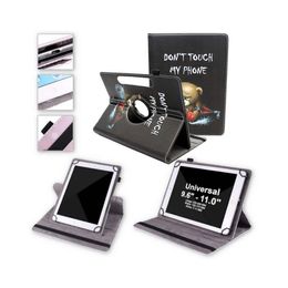 Wigento Tablet-Hülle Für Samsung Galaxy Tab A8 2021 X205 X200 360 Grad Rotation Universell Motiv 7 Tablet Tasche Kunst Leder Hülle Etuis