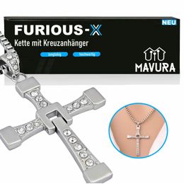 MAVURA Kette mit Anhänger FURIOUS-X Kreuz Hals Kette Halskette Kreuzkette PREMIUM EDELSTAHL