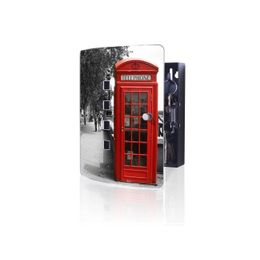 Banjado Schlüsselkasten Edelstahl London Red Telephone (verstellbarer Magnetverschluss