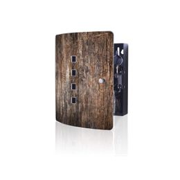 Banjado Schlüsselkasten Edelstahl Altes Holz (verstellbarer Magnetverschluss