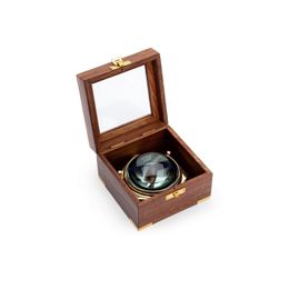 NKlaus Handlupe Maritim 10 cm Lupe aus Messing in der Holzbox mit Glasdeckel Vergrößer