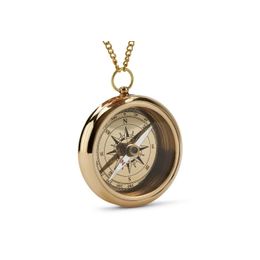 NKlaus Kompass Maritim 6cm Kompass mit Kette aus Messing gold Taschenkompass Navigati