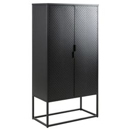 möbelando möbelando Aktenschrank New Haven Moderner Schrank aus Stahl in Schwarz mit 2 Türen und 2 Einlegeböden. Breite 80 cm