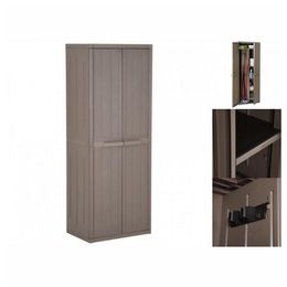 vidaXL Kleiderschrank Gartenschrank Braun 65x45x172 cm Kunststoff