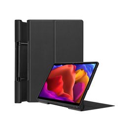 Wigento Tablet-Hülle Für Lenovo Yoga Pad Pro 13 Zoll YF K606F Design 3folt Wake UP Smart Cover Schwarz Tasche Etuis Hülle