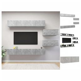 vidaXL Kleiderschrank 6-tlg TV-Schrank-Set Betongrau Spanplatte