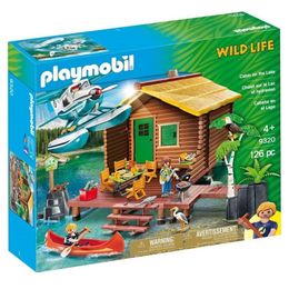 Playmobil® Konstruktions-Spielset Playmobil Wild Life 9320 Abenteuerurlaub an der Seehütte Spannender Natur-Urlaub Wildnis-Set Spielzeug