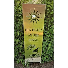 Jürgen Bocker - Gartenambiente Gartenstecker Gartenstecker Sonne 120 cm Beetstecker aus Edelstahl matt