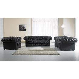 JVmoebel Chesterfield-Sofa Ledersofa Sitzpolster Garnitur Chesterfield Stühle Design Sofa Couch