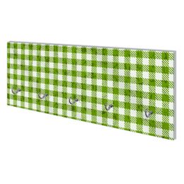 Wallario Wandgarderobe Muster einer Tischdecke in grün und weiß kariert (1-teilig