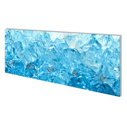 Wallario Wandgarderobe Leuchtendes Eis in blau (1-teilig