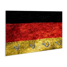 Wallario Schlüsselbrett Verwitterte Deutschland-Fahne in schwarz rot gold