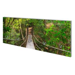 Wallario Wandgarderobe Hängebrücke im Urwald grüner Dschungel (1-teilig