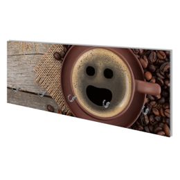 Wallario Wandgarderobe Lustige Kaffeetasse mit einem Lächeln