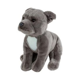 Teddys Rothenburg Kuscheltier Pitbull sitzend 30 cm grau Kuscheltier Hund American Stafford (Plüschpitbulls)
