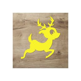 Namofactur 3D-Wandtattoo Kinder Hirsch Wandbild aus Holz kleiner Reh Bock für Kinderzimmer