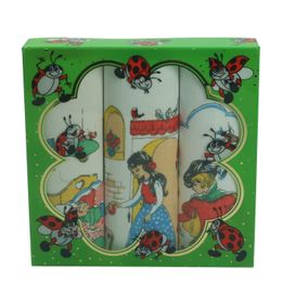 BETZ Taschentuch 3 Stück Kindertaschentücher in der Geschenkbox ca. 25x25 cm 100% Baumwolle Märchen Motive Design 2 Farbe: grün