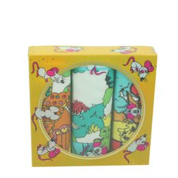 BETZ Taschentuch 3 Stück Kindertaschentücher in der Geschenkbox ca. 25x25 cm 100% Baumwolle Märchen Motive Design 4 Farbe: gelb