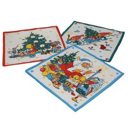 BETZ Taschentuch 12 Stück Kinder Stoff Taschentücher Kindertaschentücher Set Größe 26x26 cm 100% Baumwolle Design 10 Weihnachten