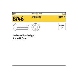 Reyher Nagel 1000er Pack Halbrundkerbnagel ISO 8746 Fase 2x 4 Messing 1000 Stück I