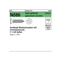 Reyher Schraube 250er Pack Senkblechschraube ISO 14586 ISR/Spitze 5