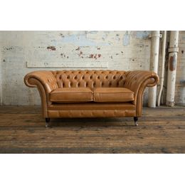 JVmoebel 2-Sitzer Chesterfield Design Luxus Polster Sofa 2 Sitz 100% Leder Sofort
