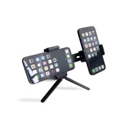 cofi1453 Zweifach verstellbarer Smartphone-Halter mit Stativ Halterung Ständer schwarz Smartphone-Halterung