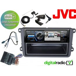 DSX JVC TFT Bluetooth DAB+ USB Radio Antenne inkl für VW Golf 5 V Bj 03-08 Autoradio (Digitalradio (DAB)