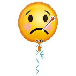 Amscan Folienballon Folienballon Smiley krank mit Thermometer