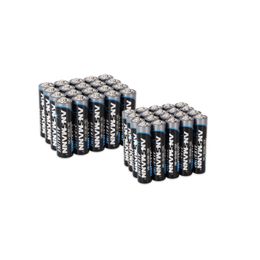 Ansmann AG Batterie Set Alkaline 20x AA Mignon LR6 + 20x AAA Micro LR03 Vorratspack Batterie