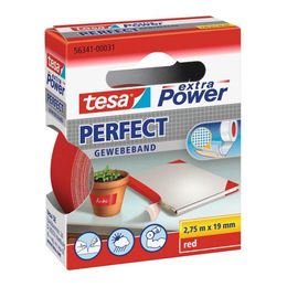 Tesa Klebeband Tesa® extra Power® Perfect 56341 Gewebeband rot 19mm x 2