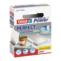 Tesa Klebeband Tesa® extra Power® Perfect 56341 Gewebeband weiss 19mm x 2