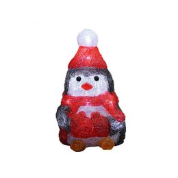 Deuba Dekofigur, Acryl Figur mit LED Pinguin 18x15x11cm Weihnachtsdeko Beleuchtet
