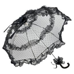 VON LILIENFELD Stockregenschirm Produktbild VON LILIENFELD Brautschirm Hochzeitsschirm Damen Klein Accessoire Tüll Salomea kein Regenschutz