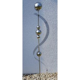 Jürgen Bocker - Gartenambiente Gartenstecker Beetstecker Merkur Edelstahl Kugel poliert 150 cm Gartenstecker Deko